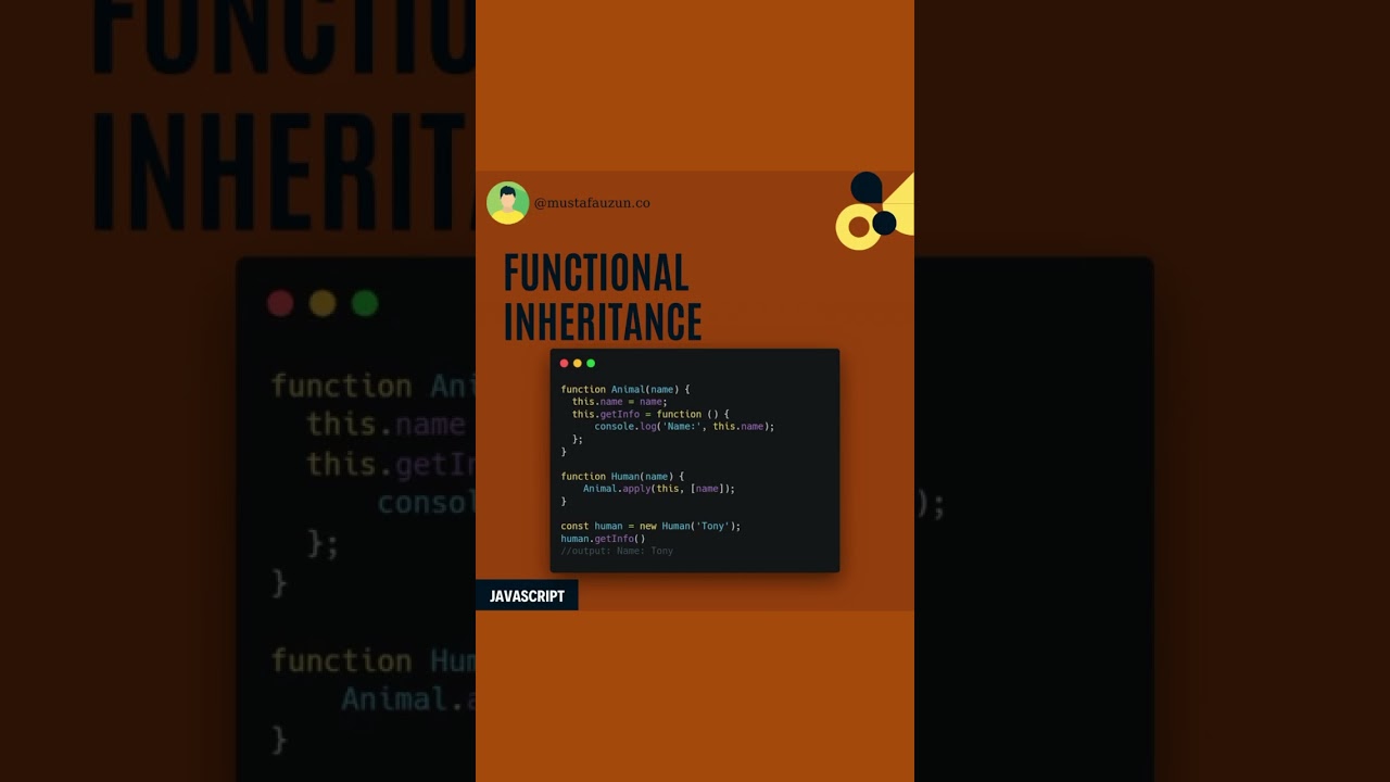 Javascript, Functional Inheritance #javascript #shorts