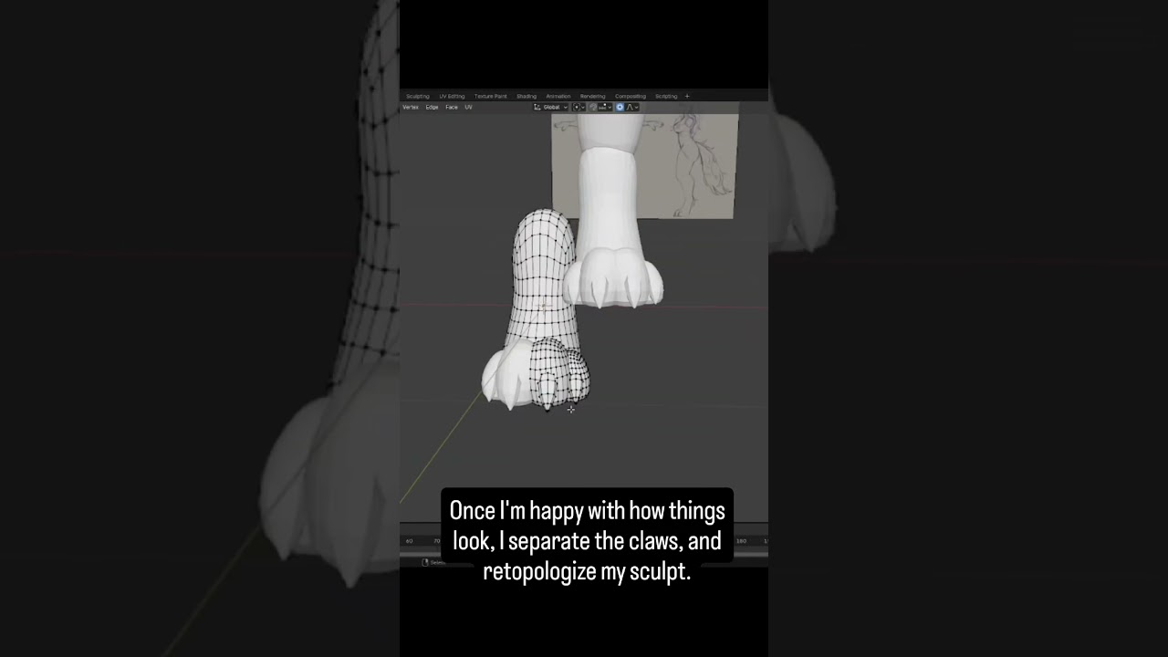 Quick paw tutorial - #furry #blender3d #vrchat #tutorial