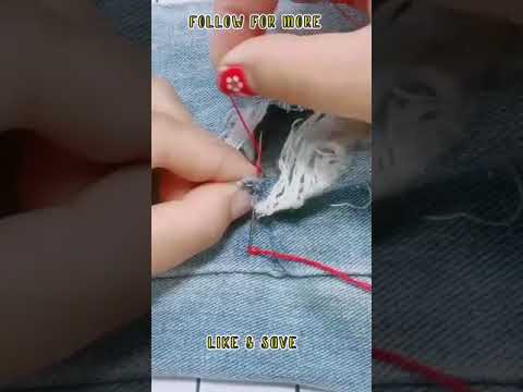 Easy DIY Projects | Home made DIY | How to fix ripped jeans #Shorts