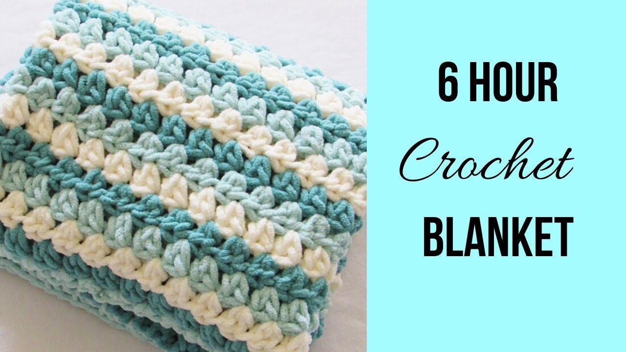 6 Hour Crochet Baby Blanket (Mock Granny Stripe)