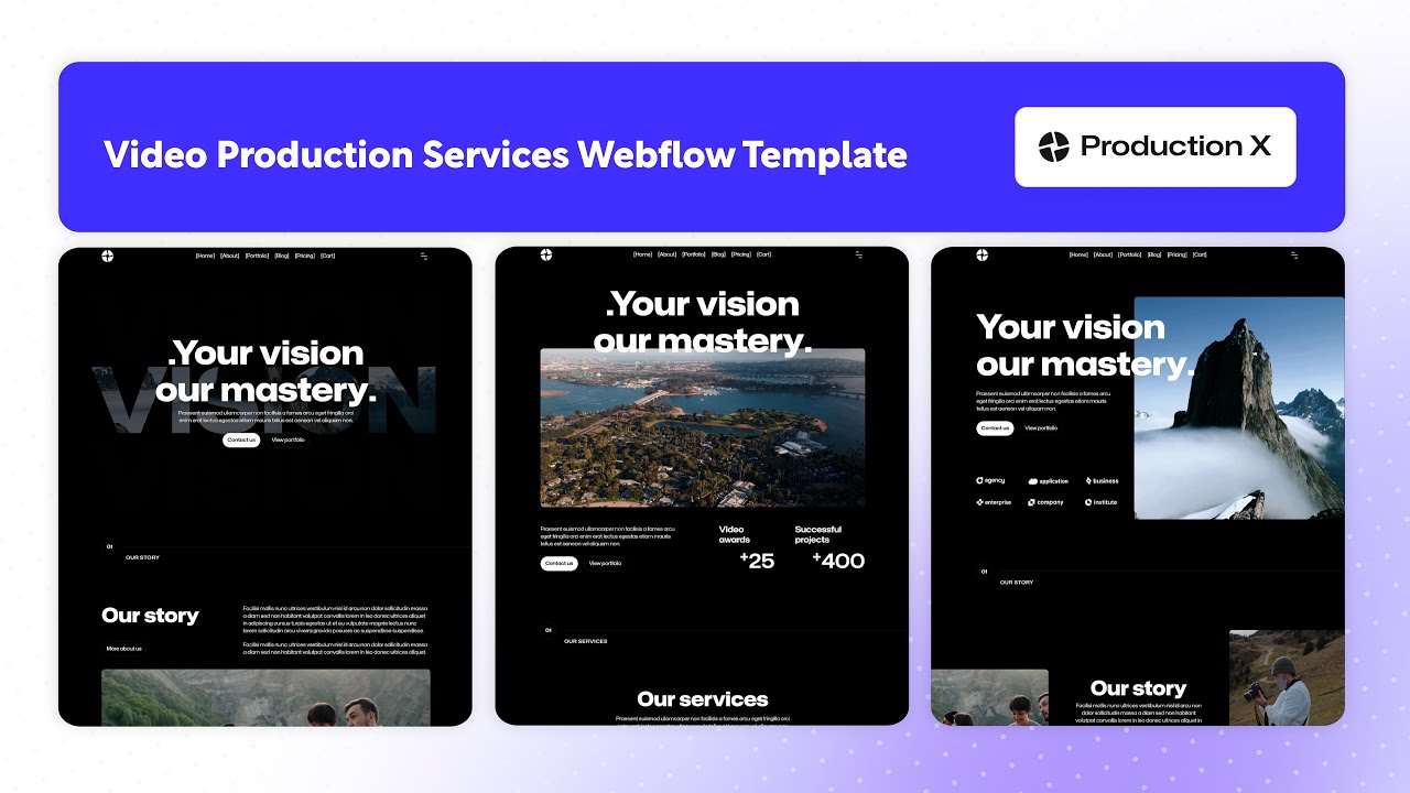 Video Production Services Website Template | Production X - BRIX Templates
