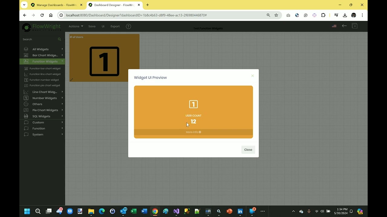 FlowWright v10 3   Dashboard Function Widgets