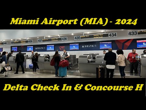 Miami Airport (MIA) - Delta Check In & Walk to Gate from Cruise Shuttle Drop Off