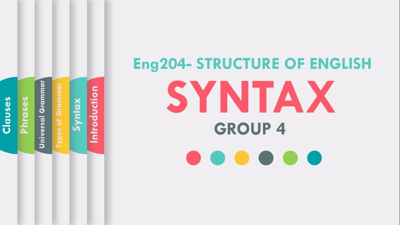 Structure of English- SYNTAX