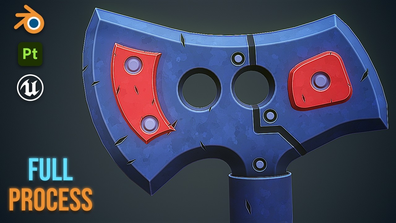 Stylized Sci Fi Axe – Blender 3D Game Asset Workflow