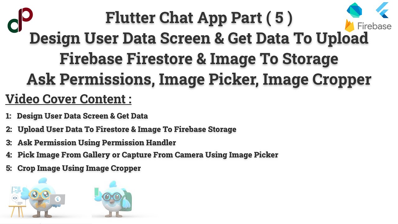 Flutter Chat App Part 5 | Upload User Data Firestore & Storage, Permissioin, Image Picker & Cropper