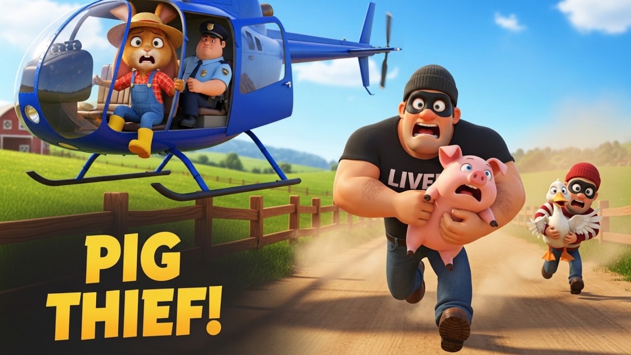 Ruby CHASES the Pig Thief from a Helicopter! 🚁🐷 | Funny Farm Cartoon