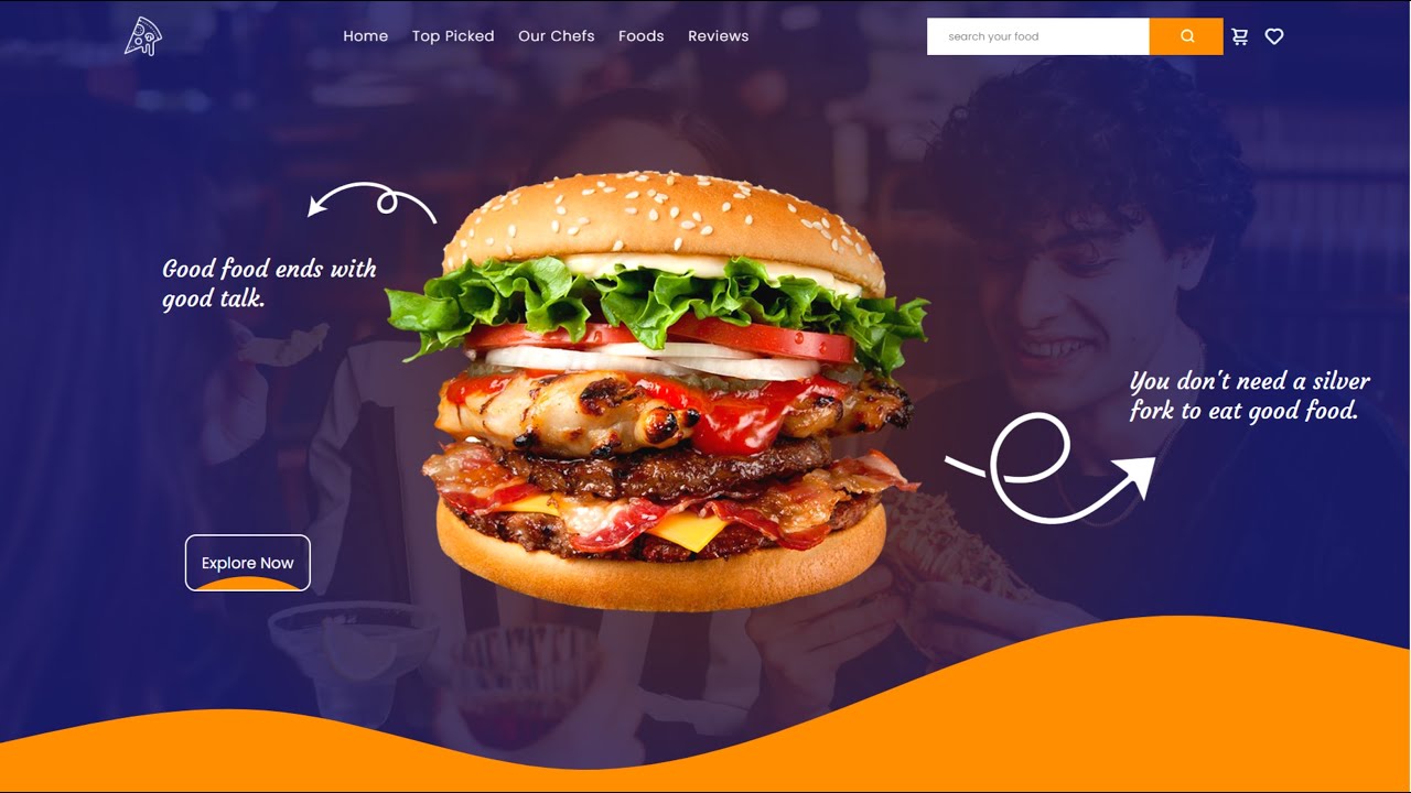 Food Restaurant Multi Pages Website using Html CSS And Javascript