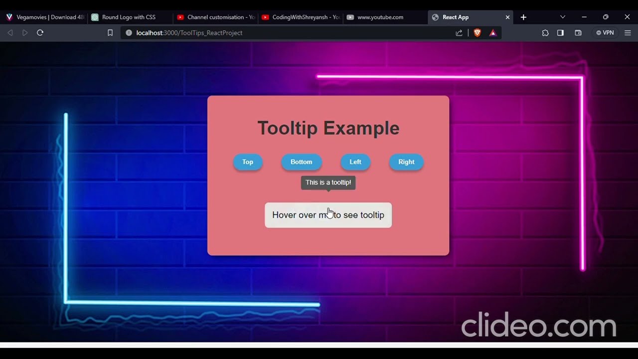 Tooltips Coding Ninjas React  Project
