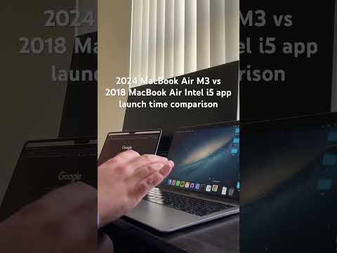 2024 MacBook Air M3 vs 2018 MacBook Air Intel i5 app launch time comparison