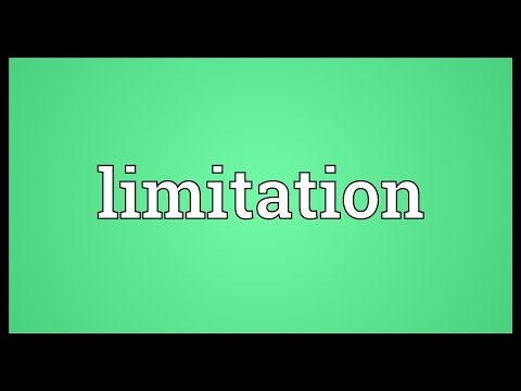 Limitation Meaning