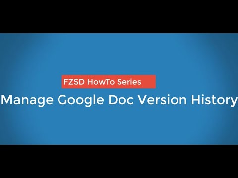 HowTo: Manage Google Doc Version History