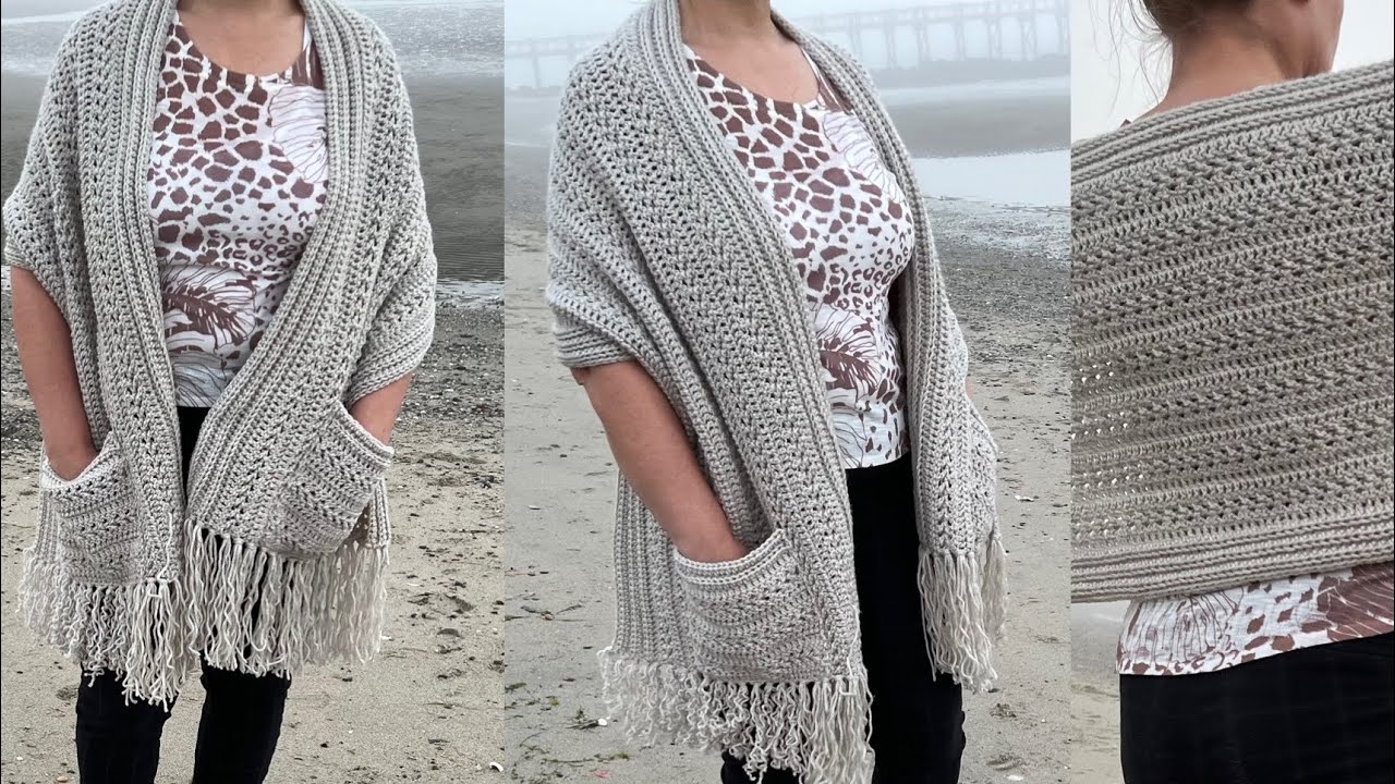 The most beautiful crochet pocket Shawl