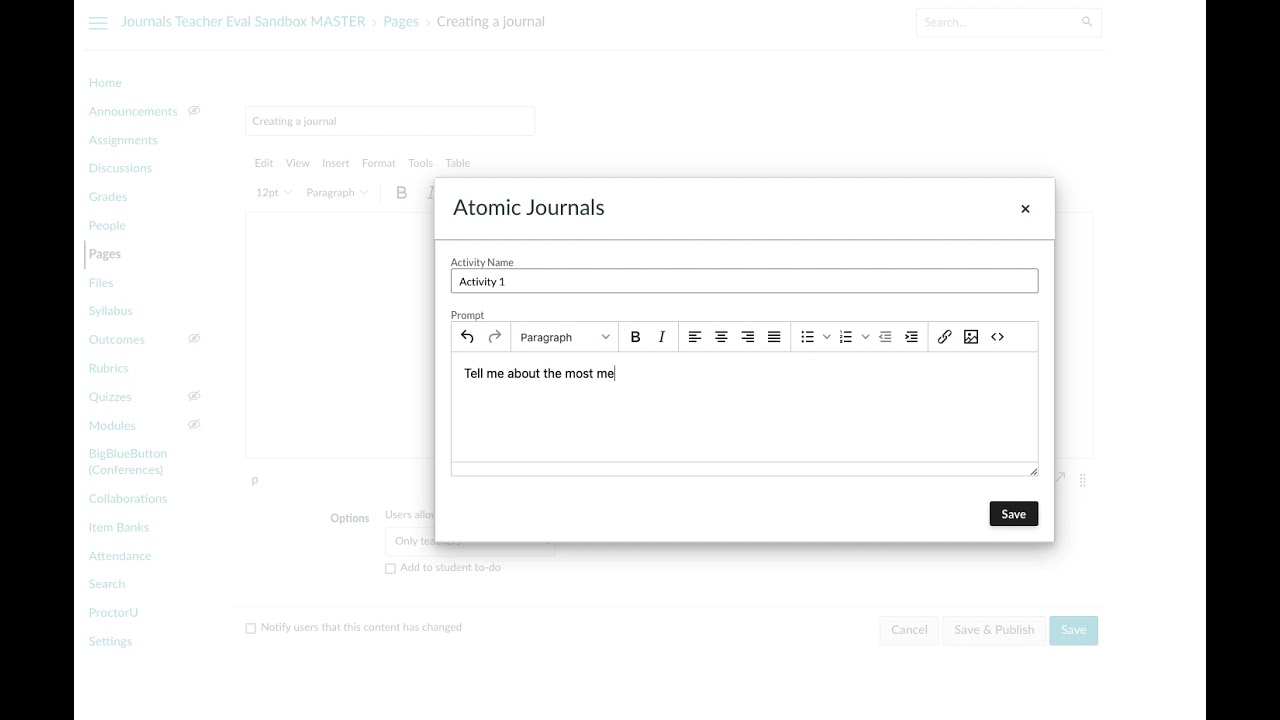 Creating an Atomic Journal
