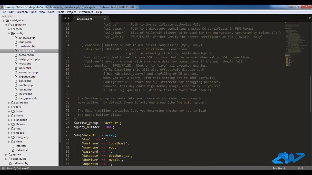 Cara Setting Database Codeigniter 3