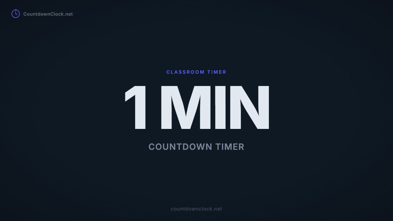 1 Minute Classroom Countdown Timer | Silent | CountdownClock.net