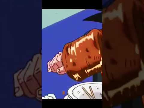 Goku and Vegeta eat meat