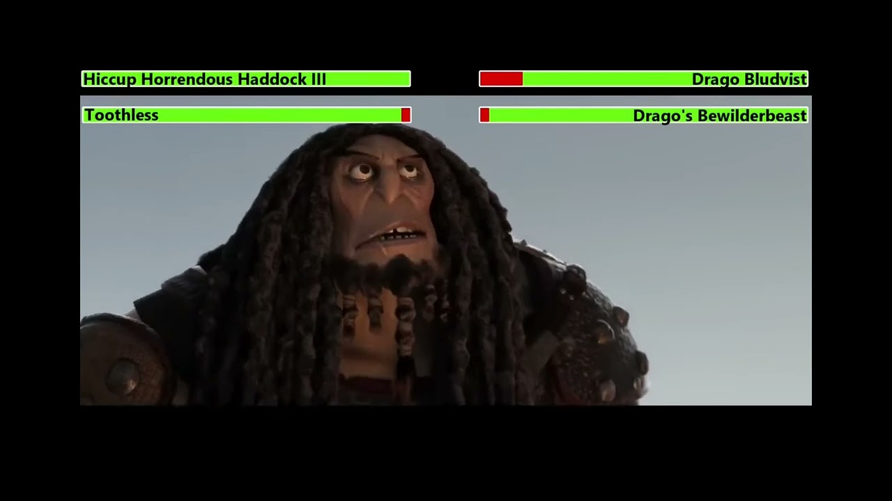 toothless vs alpha health bars