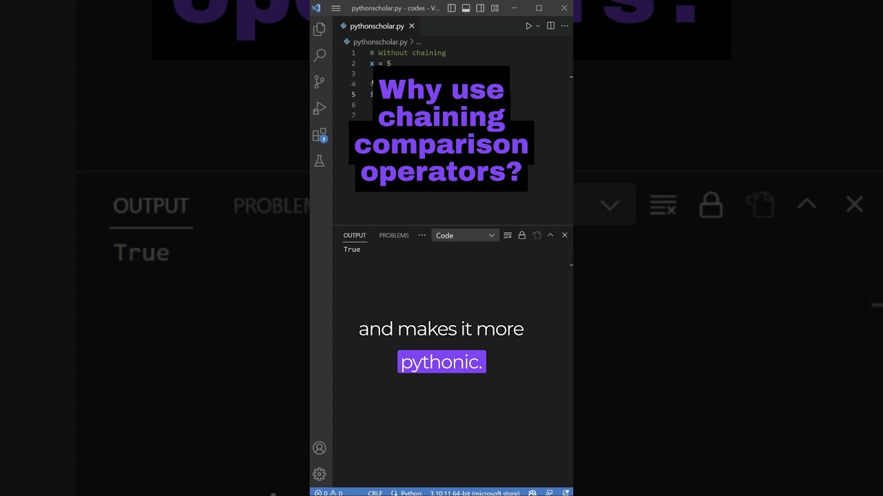 Chaining Comparison Operators in Python #coding #programming #python
