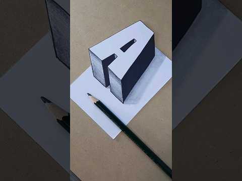 🔥Como Dibujar en 3D la LETRA A Fácil #shorts #short