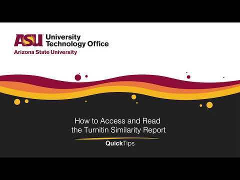 How to Access and Read the Turnitin Similarity Report