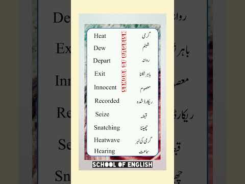 "Urdu Meanings of Essential English Words"Lesson#117