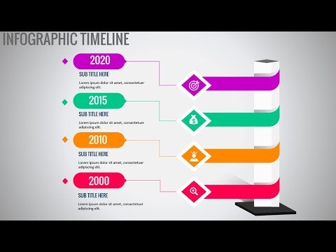 Timeline infographics design template with 4 options in PowerPoint