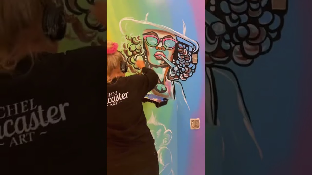 Freehand Pop Art Style Mural   My Process  • #mural #art #artist #timelapse #timelapsevideo #timelap