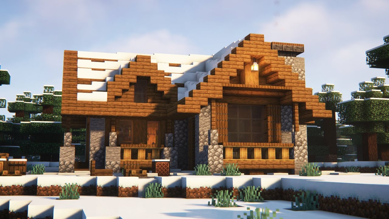 Minecraft How to Build | ⛄ Cozy Winter House! Tutorial - Minecraft Builders