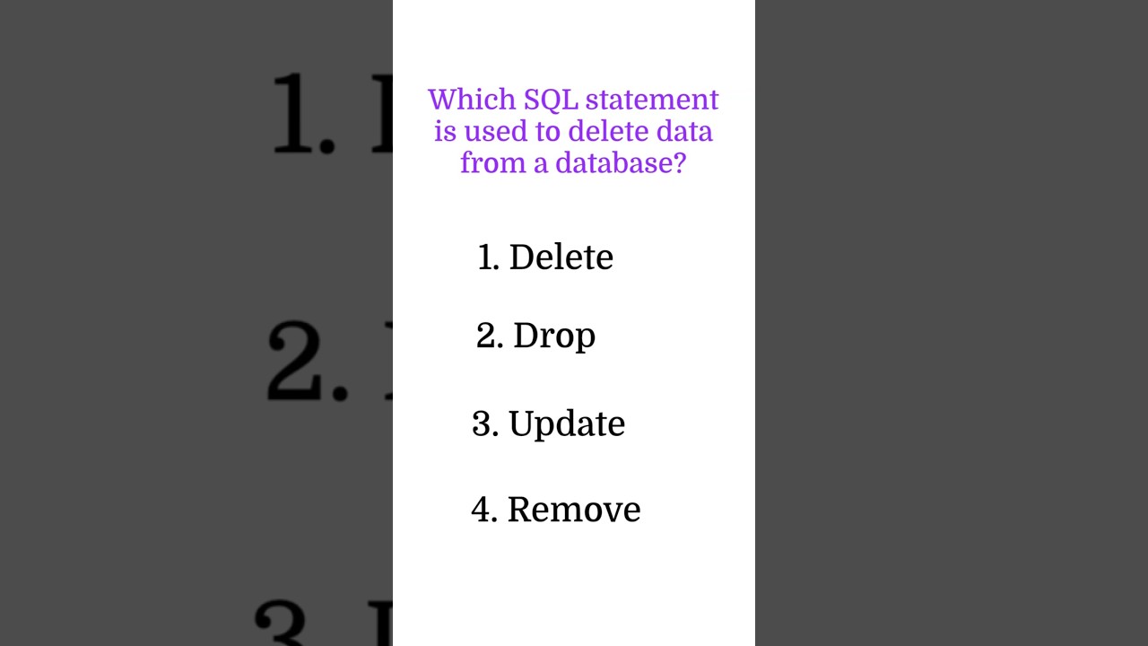 SQL Quiz-1 | SQL Tutorial for Beginners