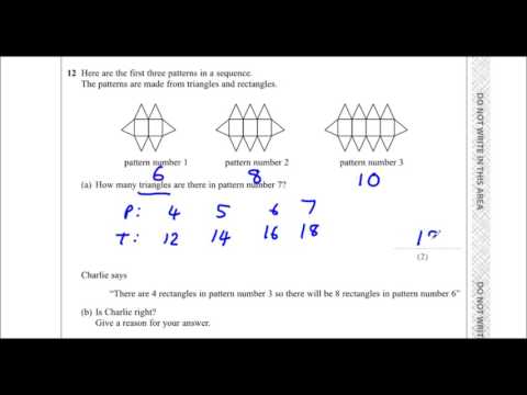 Edexcel Sample Paper 1F Question 12 - Sequences