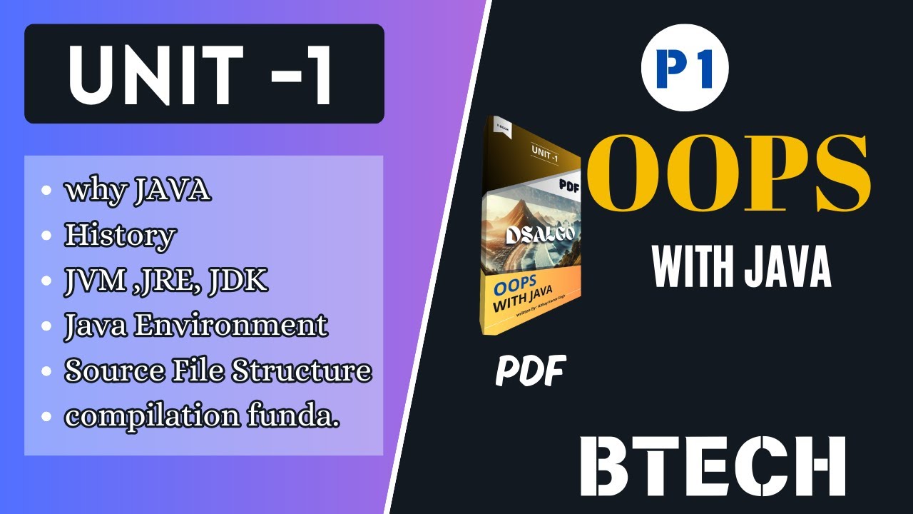 Object Oriented Programming with Java - Unit 1 Part 1 | OOPS | #AKTU Board Syllabus