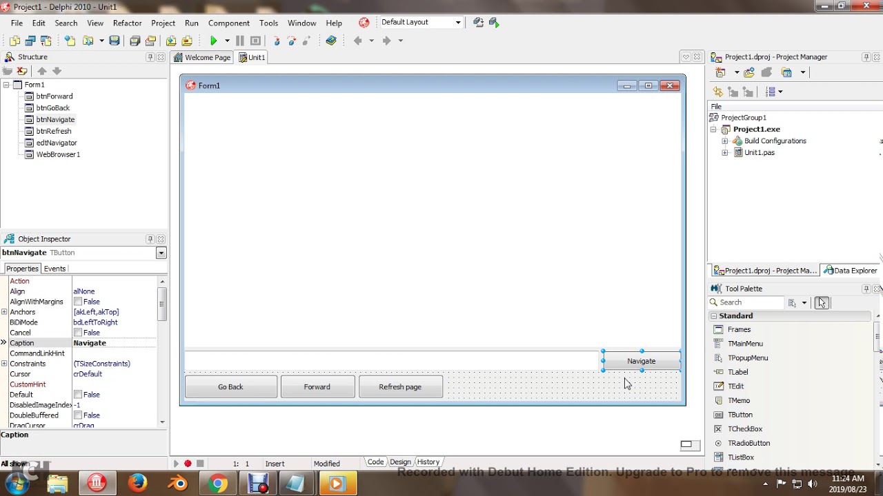 How to make a simple web Browser using Delphi 2010
