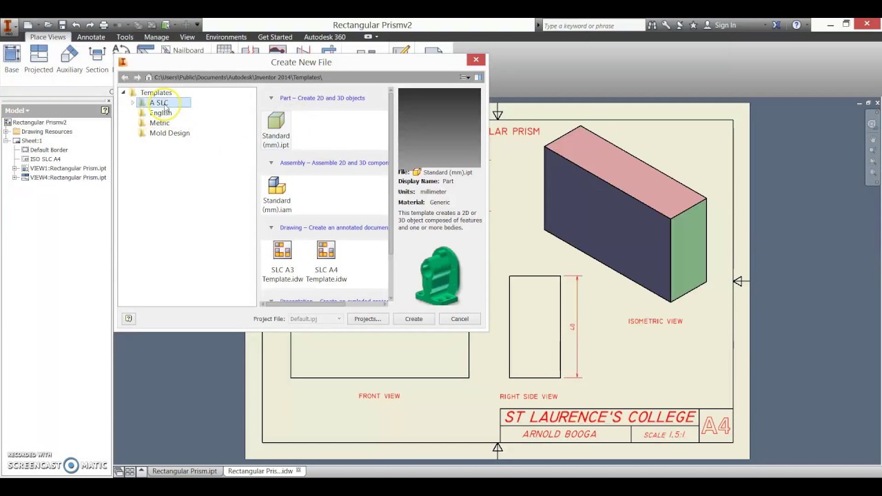 YR 8 RECTANGULAR PRISM PART 1 CREATING THE OBJECT