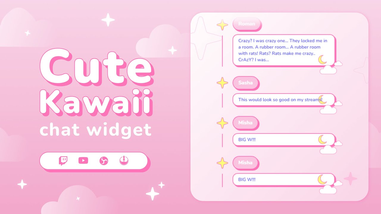 Cute Twitch Chat Widget for StreamElements & OBS Studio