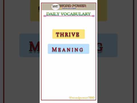 Thrive meaning #vocabulary #englishvocabulary #dailyvocabularywords #learnenglish #english