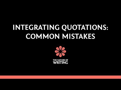 Integrating Quotations: Common Mistakes