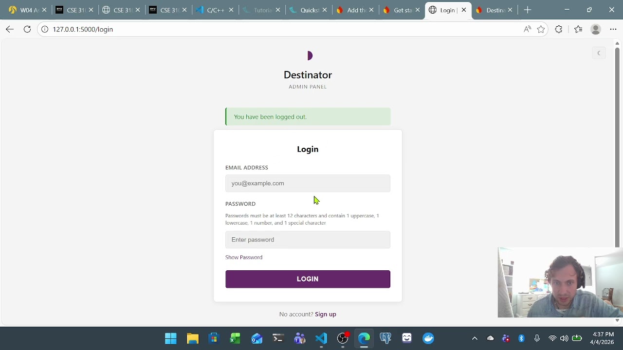 Destinator: Admin Panel with Flask and Google Firestore