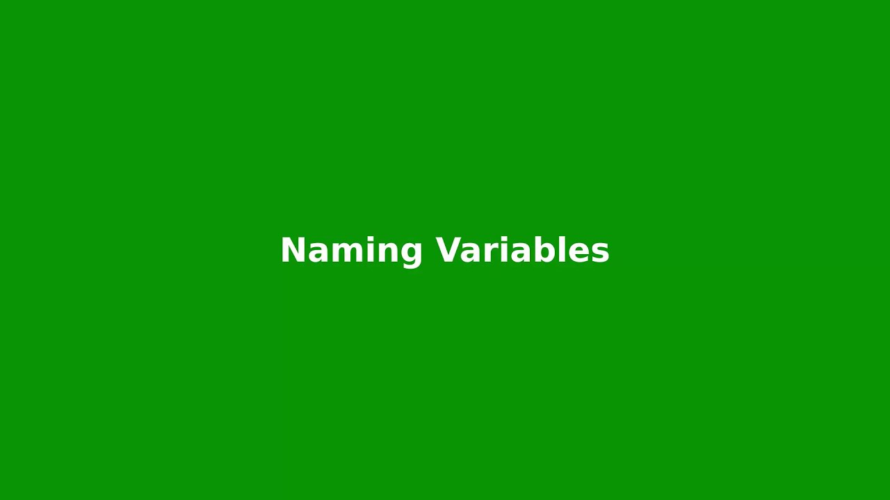 Chapter 3: Naming Variables
