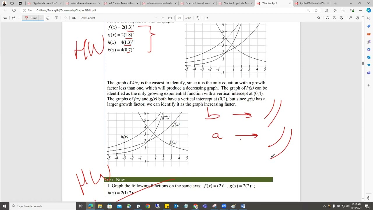 Mathematics AS / AL Cambridge / Edexcel Lessons 5  -  Exponential and Logarithmic Functions