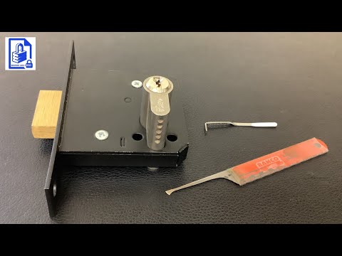 792. Euro profile Mortice deadlock with Iseo Cylinder fitted picked with hacksaw blade half diamond