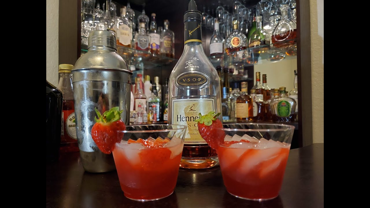 Strawberry Hennessy Drink Recipe - Hennessy Recipe #Hennessy #hennessyrecipe #cognac