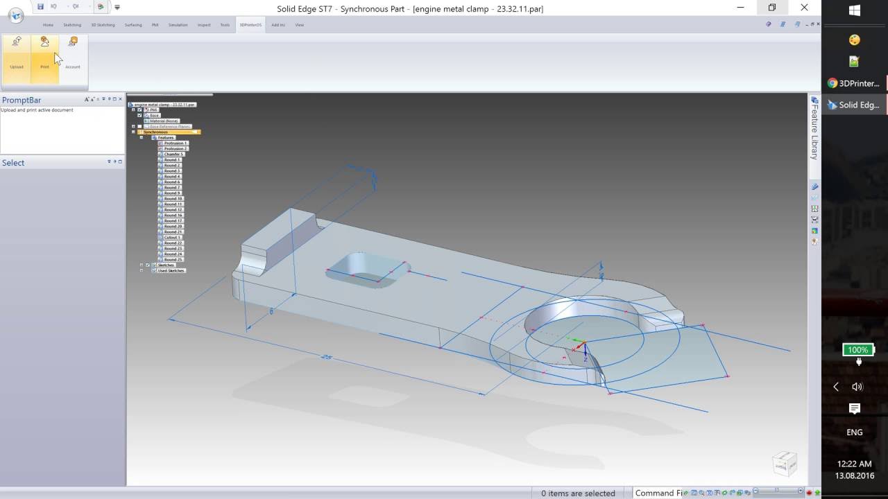 Siemens Solid Edge direct 3D Print with 3DPrinterOS