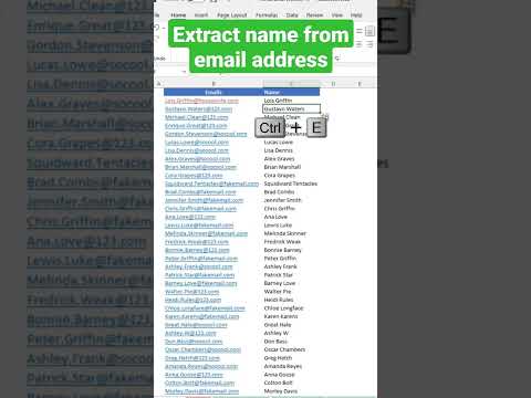 How to extract name from email address. #excel #excelshorts #exceltips