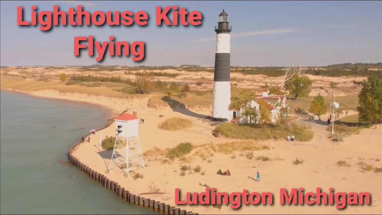 Ludington State Park | Big Sable Lighthouse | North Pier Light | Lake Michigan | Quad Kite Flying