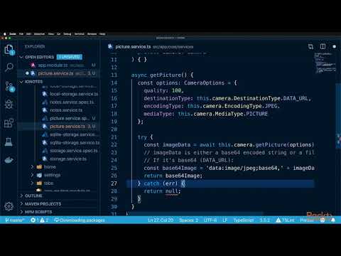Learn Hands On App Development with Ionic Installing ionic native Camera Taking Pictures ...