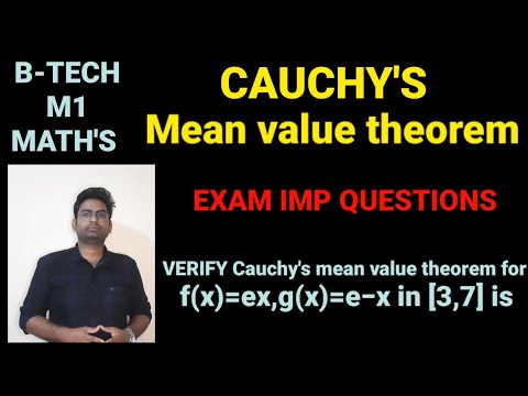 B-TECH|M1|VERIFY CAUCHY'S MEAN VALUE THEOREM|B-TECH EXAM IMPORTANT questions|#btech #btechmaths