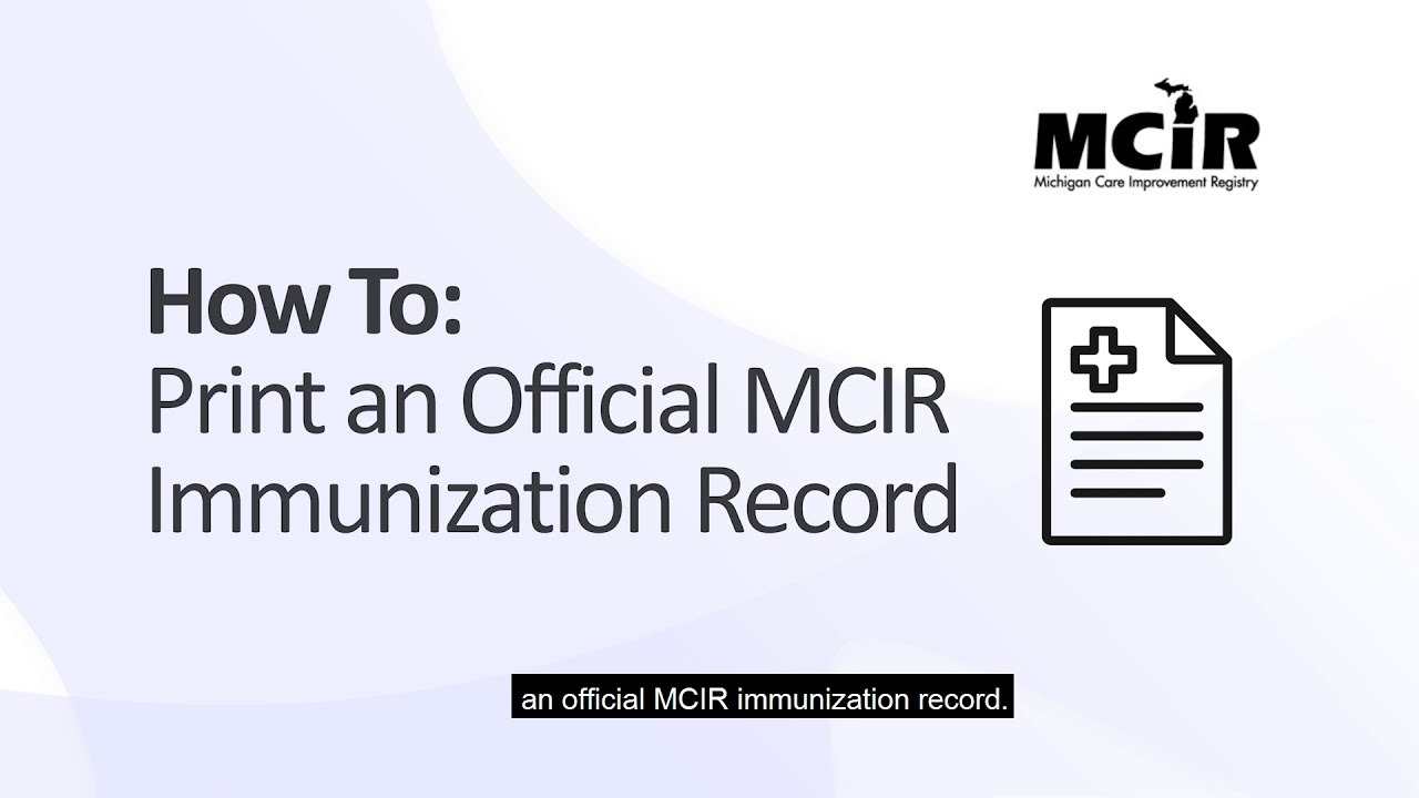 How To Print an Official MCIR Immunization Record