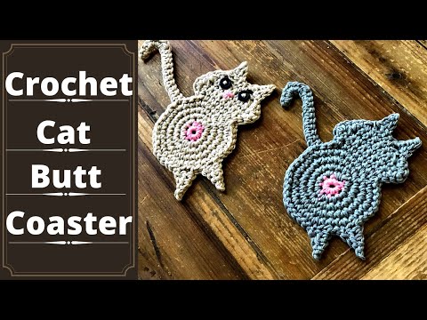EASY How To Crochet A Cat Butt Coaster