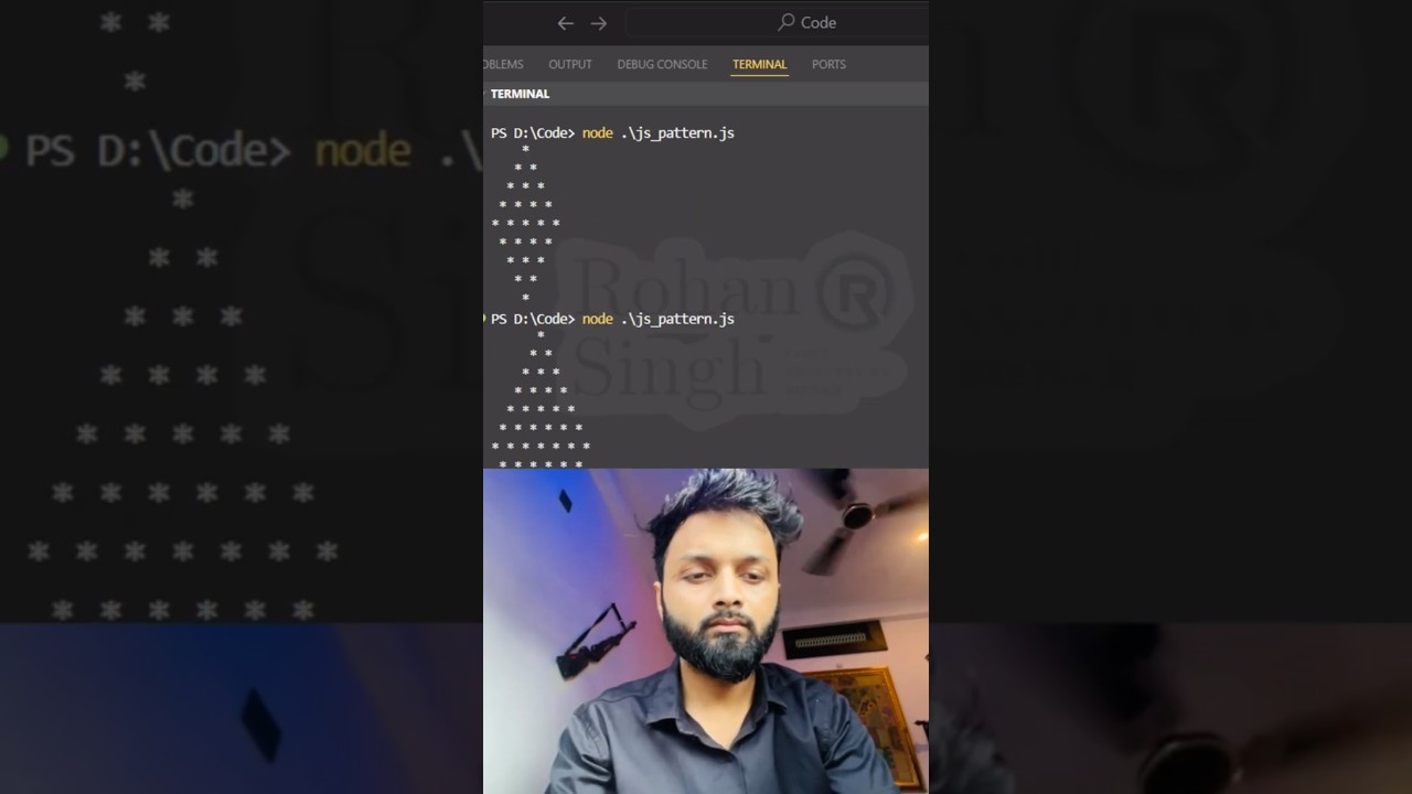 Javascript Diamond Pattern | Javascript Tutorial  #shorts  #javascript #javascriptpatterns